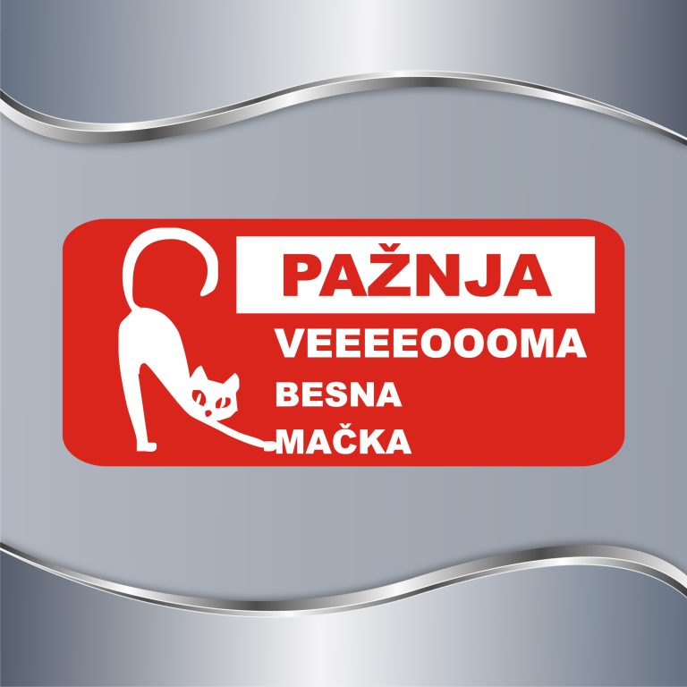 Tablica Besna mačka - Gravirko