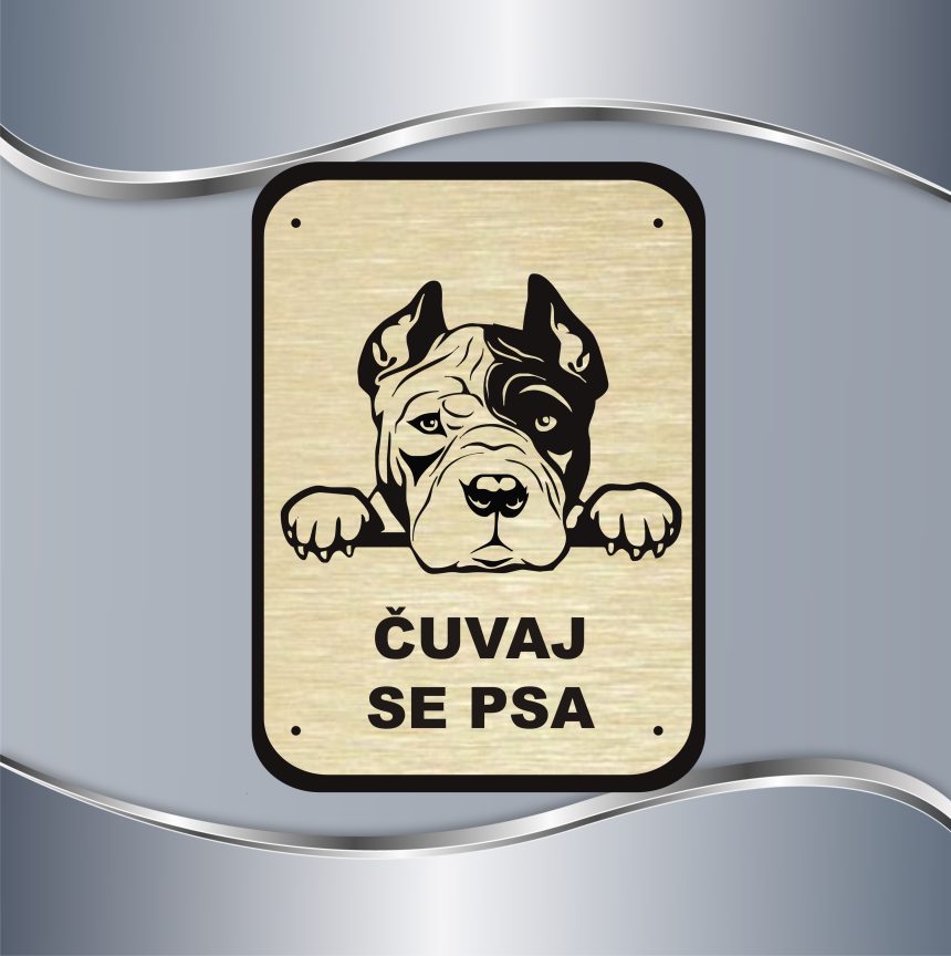 Tabla Čuvaj se psa - Američki pit bul - Gravirko